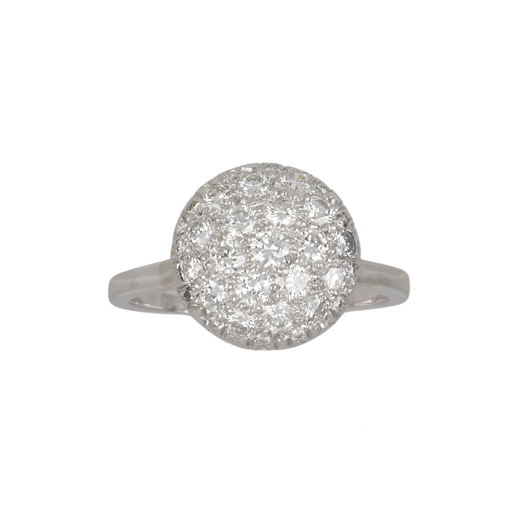 Estate Pave Diamond Button Ring – Tenenbaum Jewelers